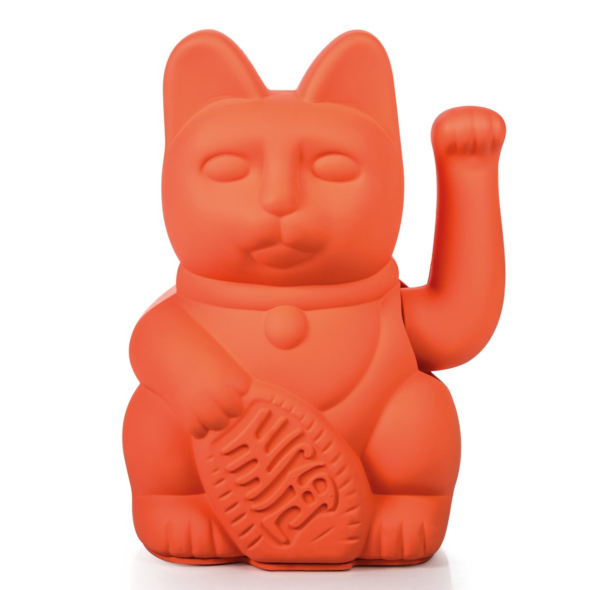Maneki Neko Gelukskat - lucky kat neon oranje - Katsign