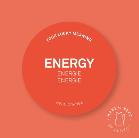 Maneki Neko Gelukskat - lucky kat neon oranje - Katsign